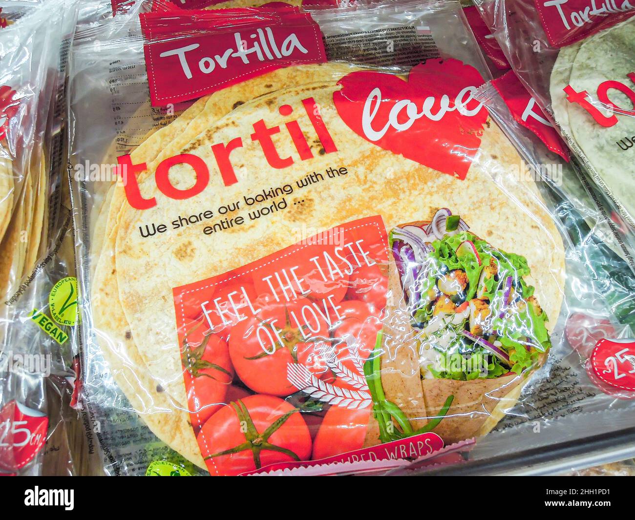 Moscow, Russia - October 19, 2021: Tortilla wraps are sold at ...