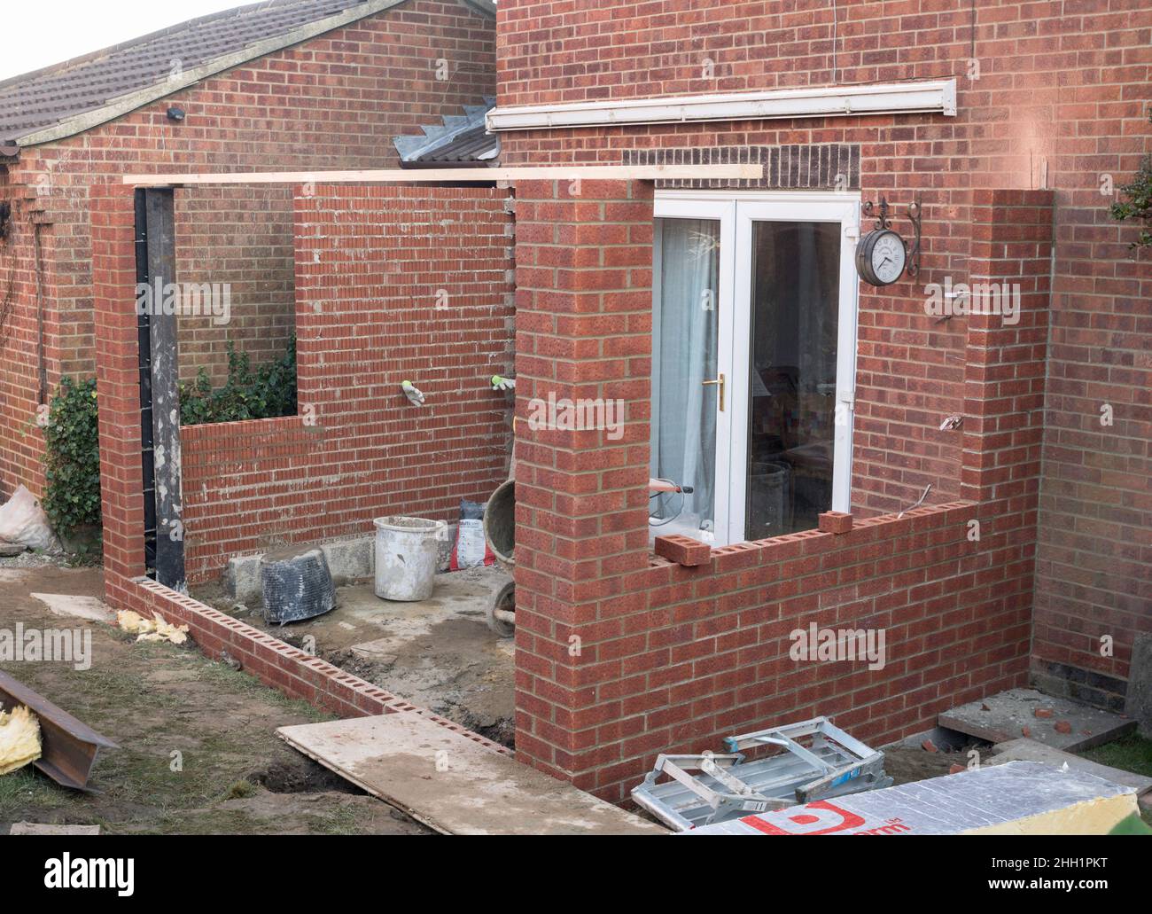 A house extension in progress, England, UK Stock Photo - Alamy