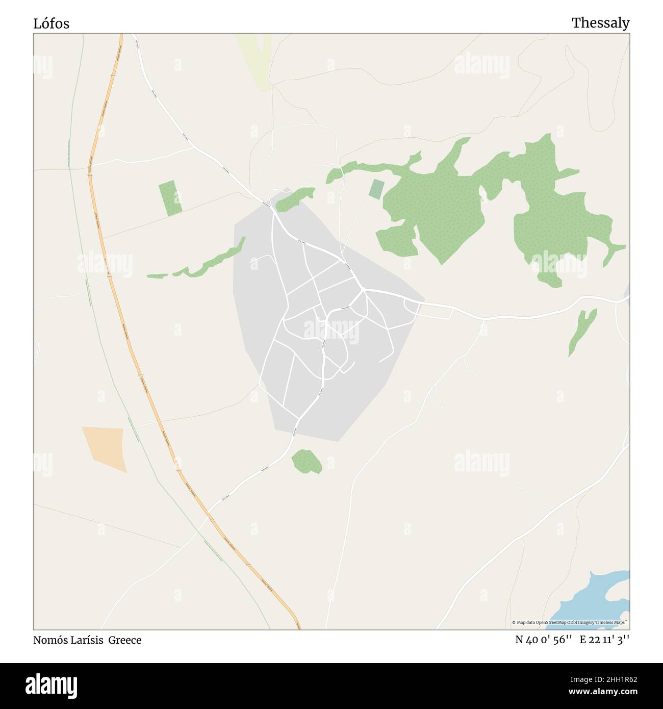Lófos, Nomós Larísis, Greece, Thessaly, N 40 0' 56'', E 22 11' 3'', map ...