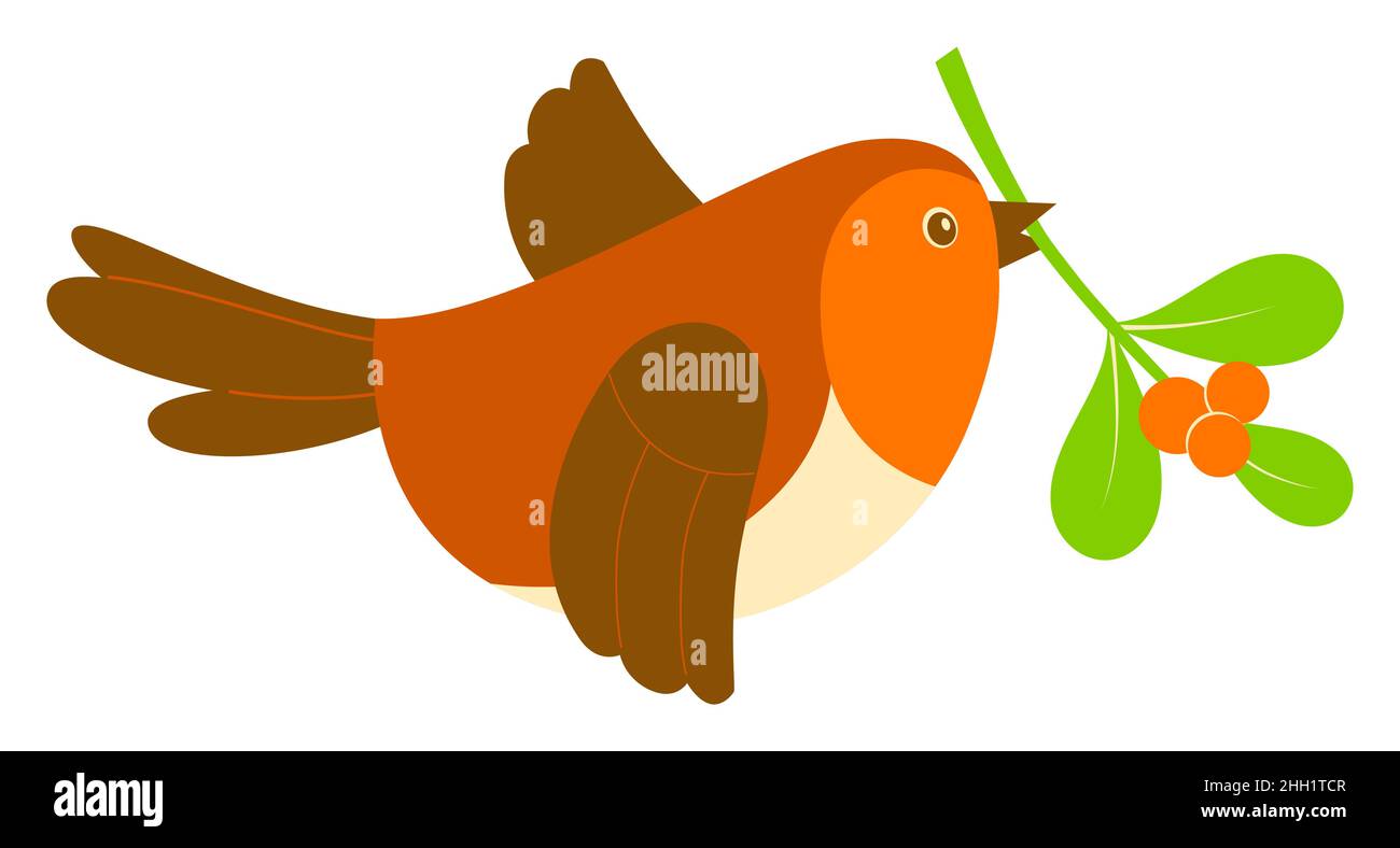 Robin Christmas bird cartoons clip art. Christmas Bird vector ...