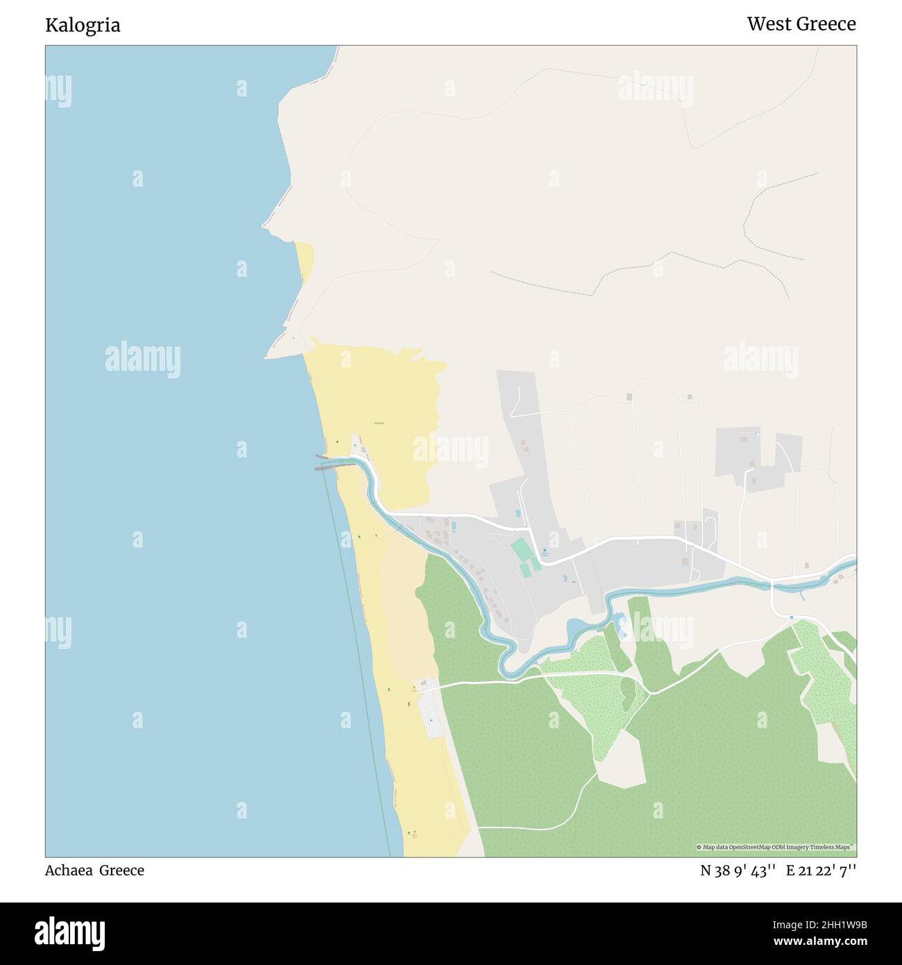 Kalogria, Achaea, Greece, West Greece, N 38 9' 43'', E 21 22' 7'', map ...