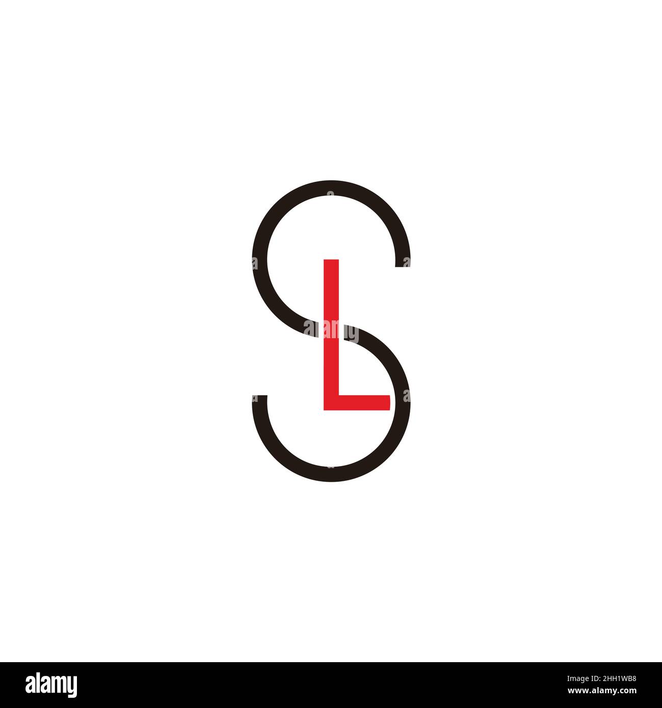 letter sl simple geometric thin line logo vector Stock Vector Image ...
