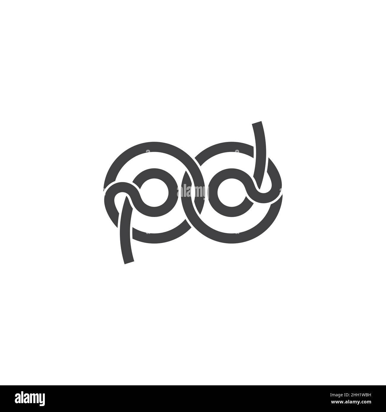 letter pd linked thread geometric line logo vector Stock Vector Image ...
