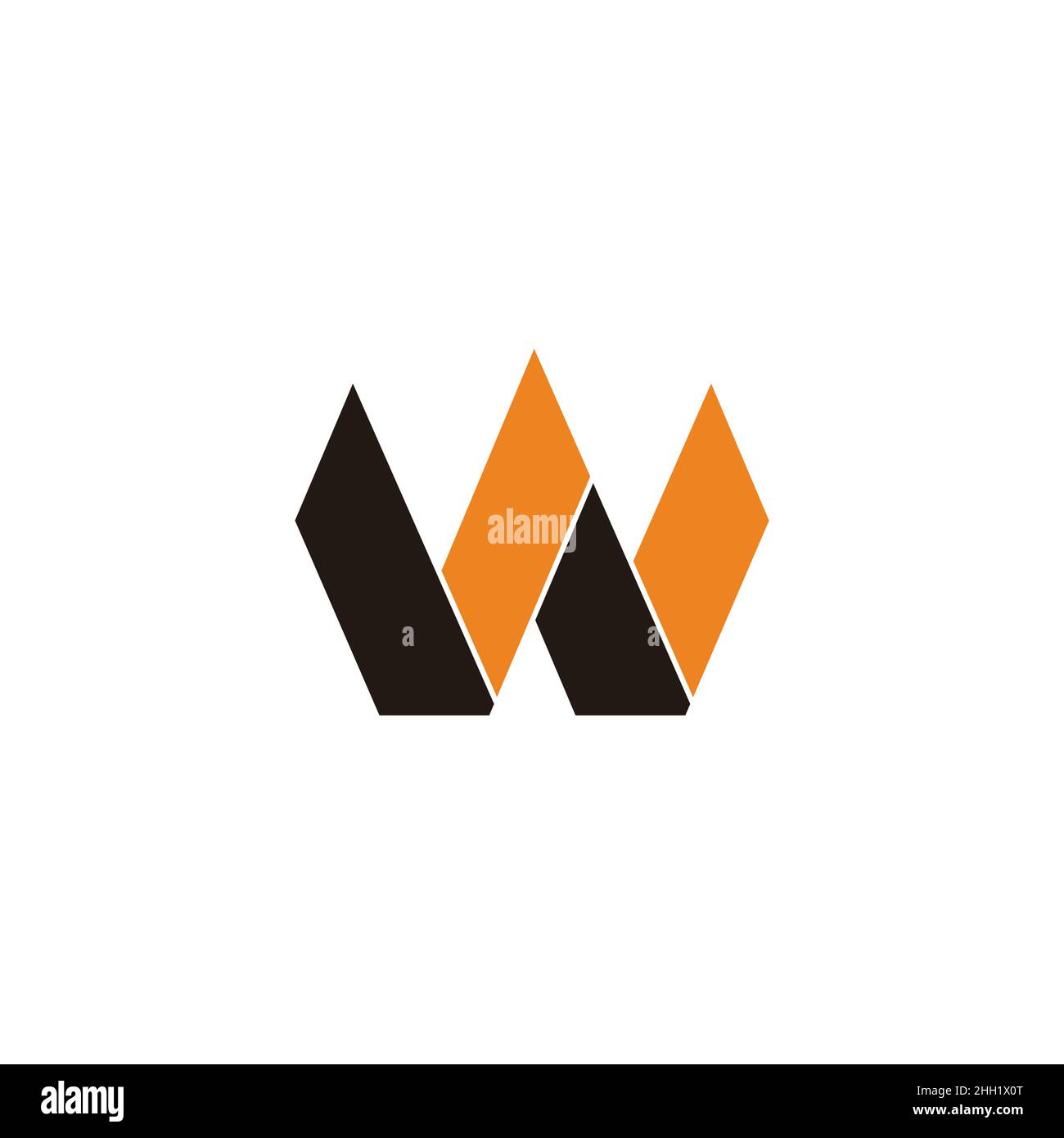 Letter w vector origami logo hi-res stock photography and images - Alamy