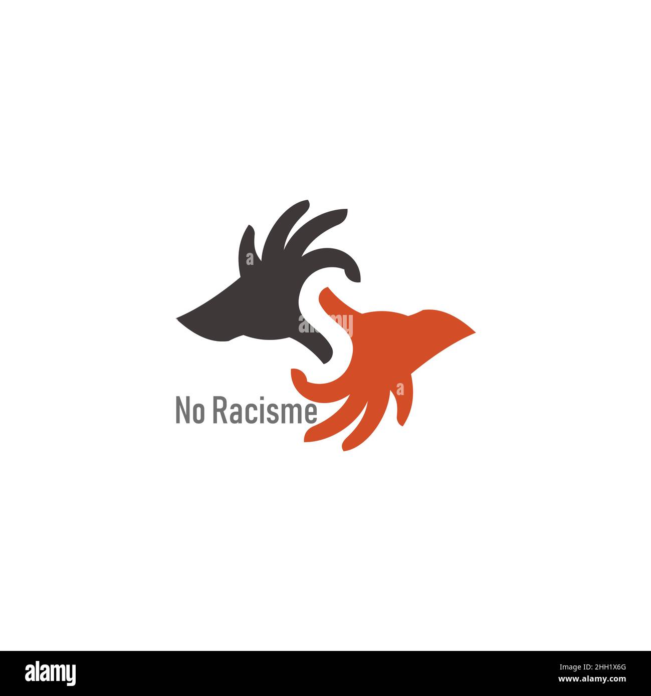 colorful hand linked no to racism symbol vector Stock Vector Image ...