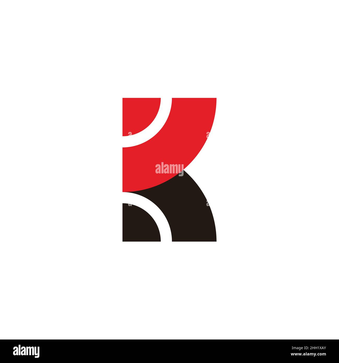 letter k linked colorful geometric curves logo vector Stock Vector ...