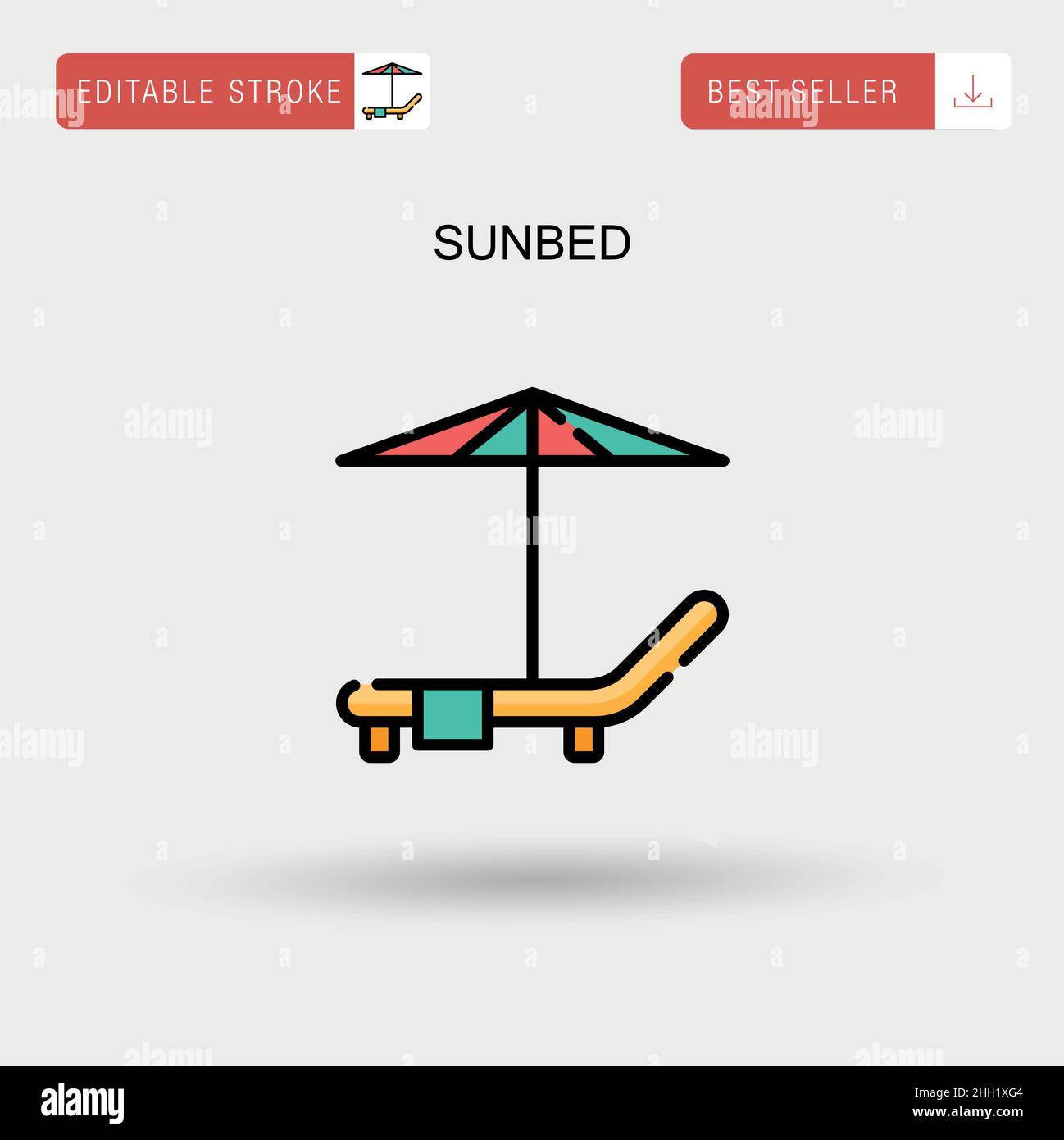 Sunbed Simple vector icon Stock Vector Image & Art - Alamy