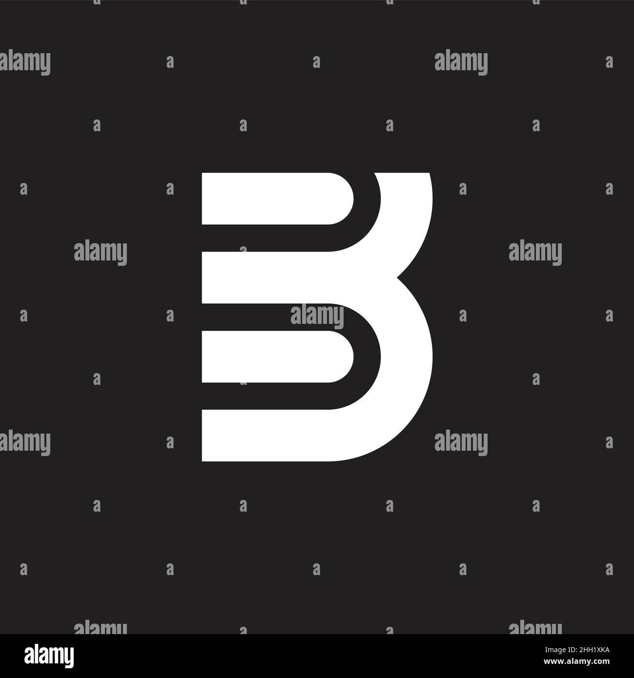 letter b simple slice geometric logo vector Stock Vector Image & Art ...