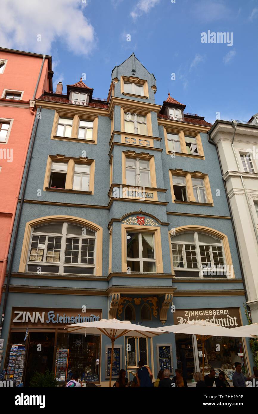 Regensburg, Bavaria, Germany – Attractive historical buildings in the ...