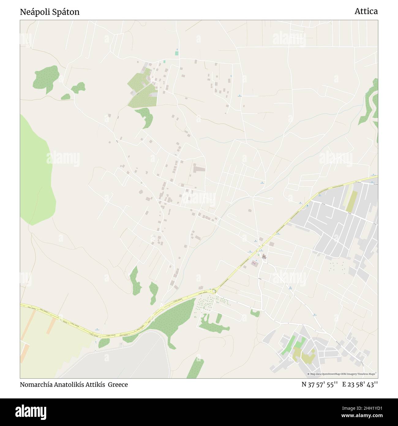 Neápoli Spáton, Nomarchía Anatolikís Attikís, Greece, Attica, N 37 57 ...