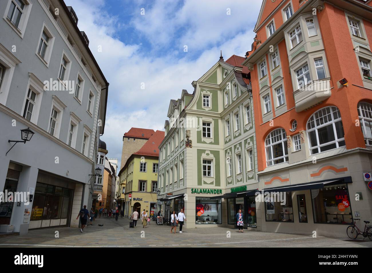 Regensburg, Bavaria, Germany – Attractive historical buildings in the ...