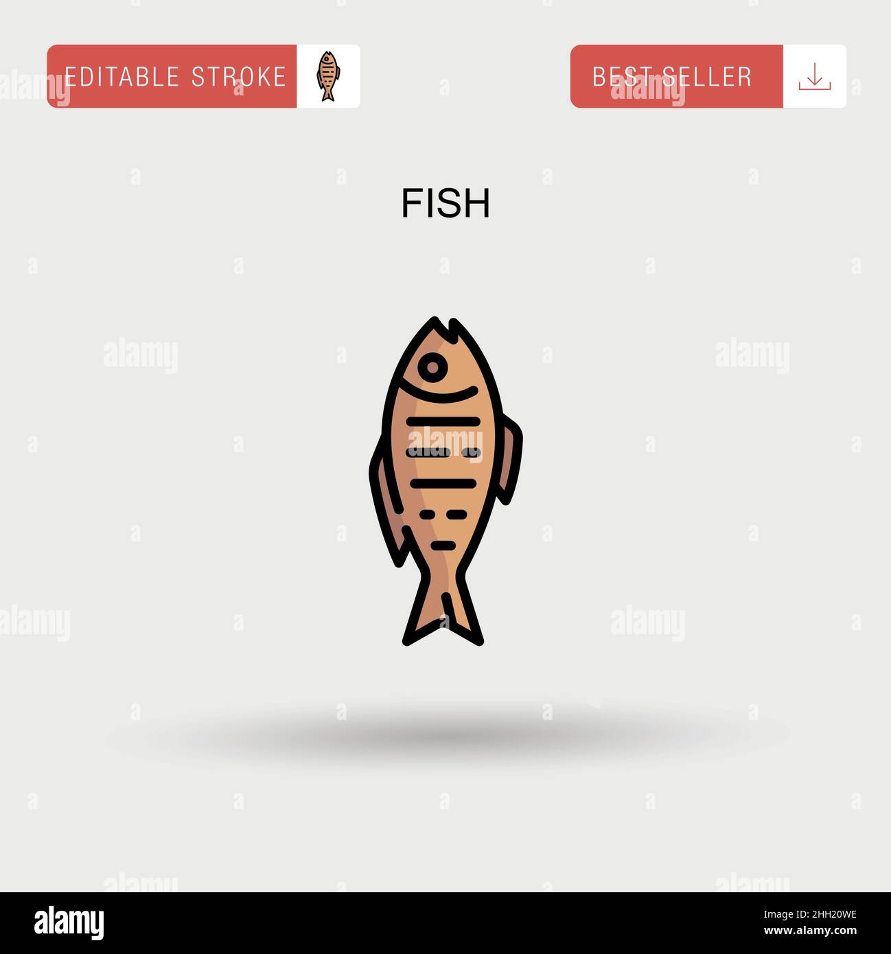 Fish Simple vector icon Stock Vector Image & Art - Alamy