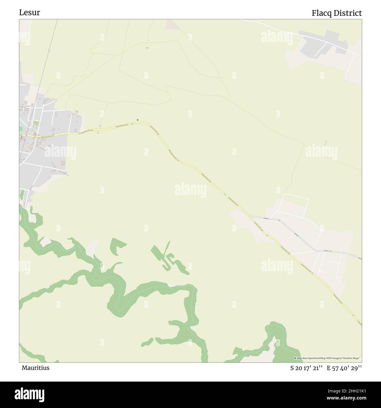 Lesur, Mauritius, Flacq District, S 20 17' 21'', E 57 40' 29'', map ...