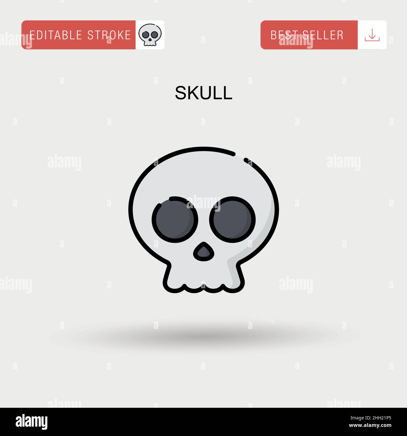 Skull Simple vector icon Stock Vector Image & Art - Alamy