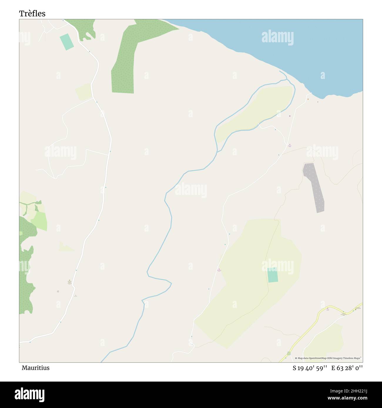 Trèfles, Mauritius, S 19 40' 59'', E 63 28' 0'', map, Timeless Map ...