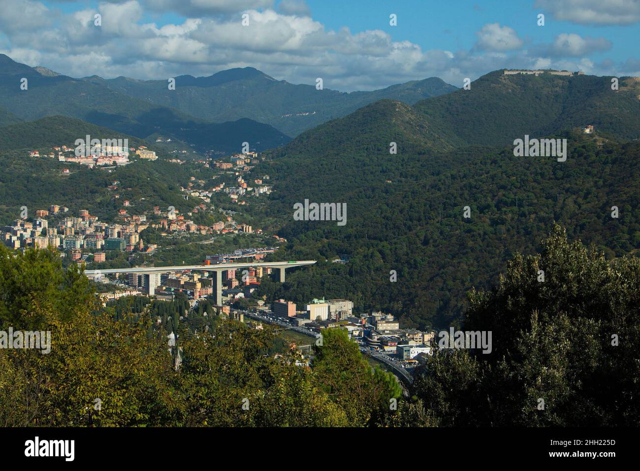 View from the upper station of funicular Zecca-Righi on Genoa,Liguria ...