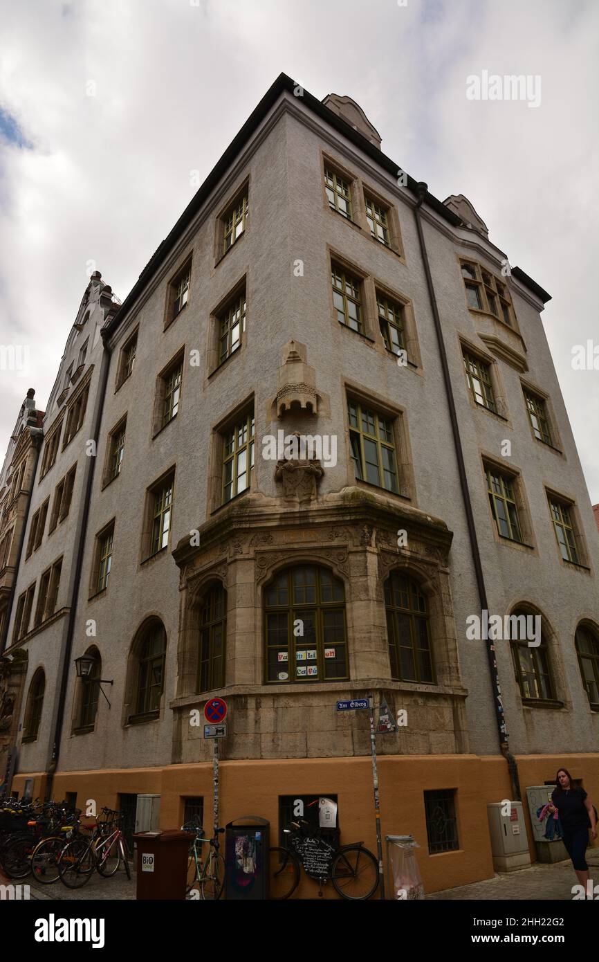 Regensburg, Bavaria, Germany – Attractive historical buildings in the ...