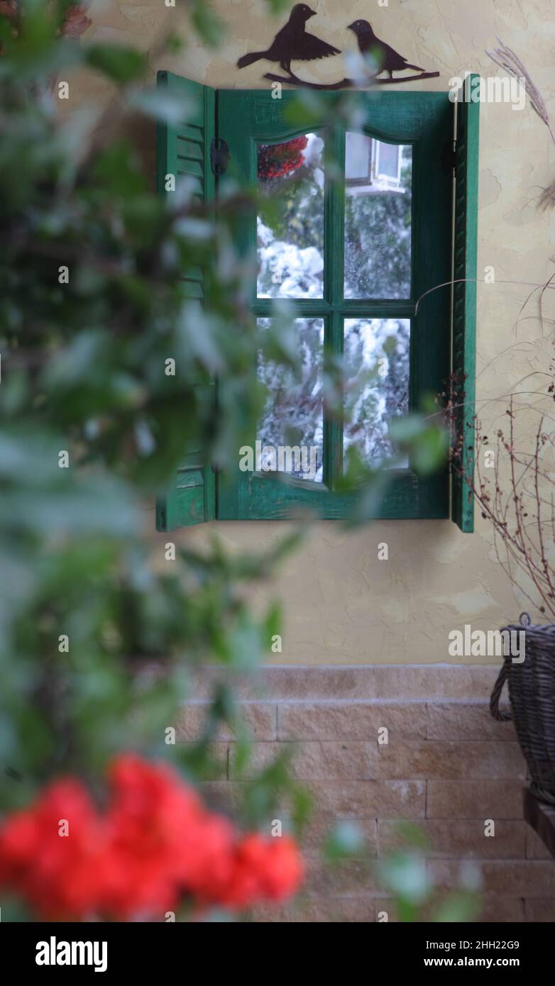 Fake window shutters hi-res stock photography and images - Alamy