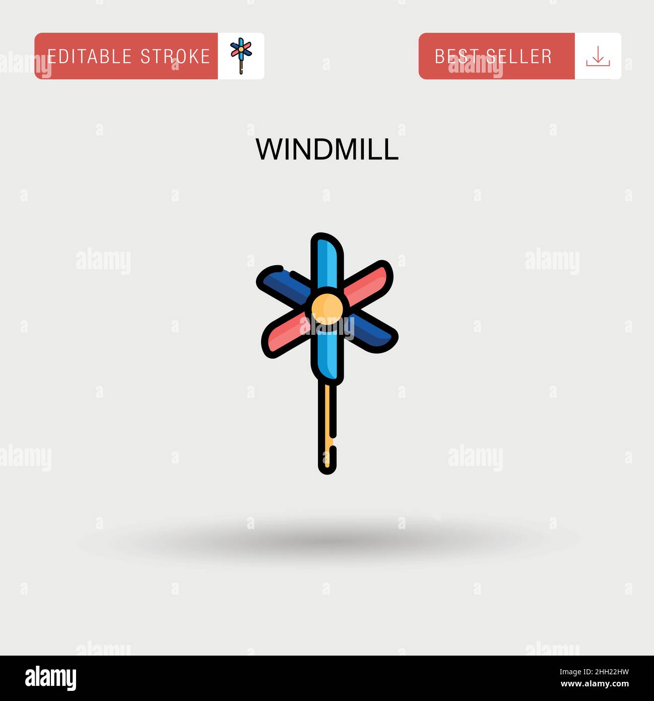 Old wind turbines Stock Vector Images - Alamy
