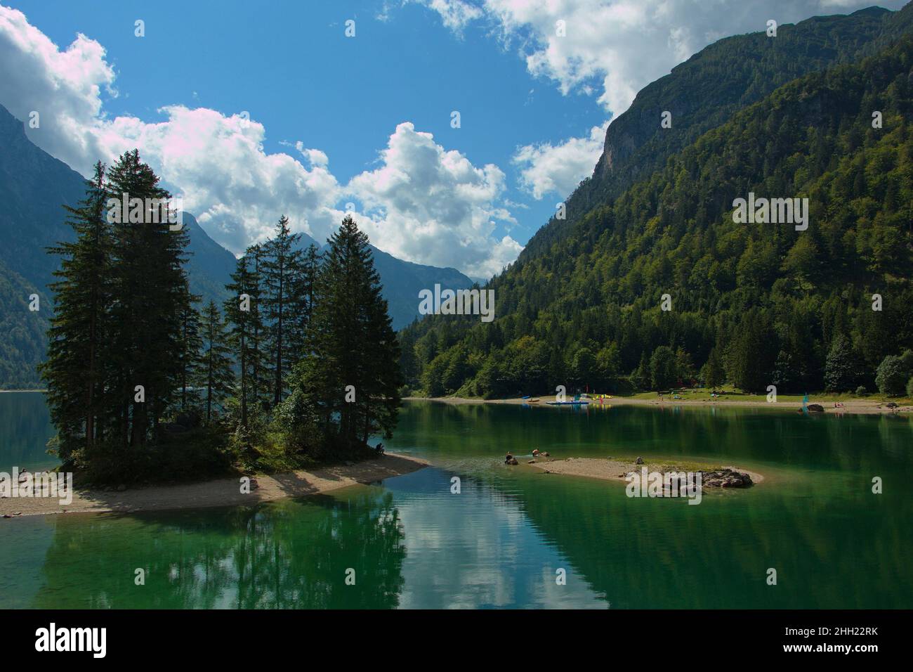 Landscape at the lake Lago del Predil,Tarvisio,Italy,Europe Stock Photo ...