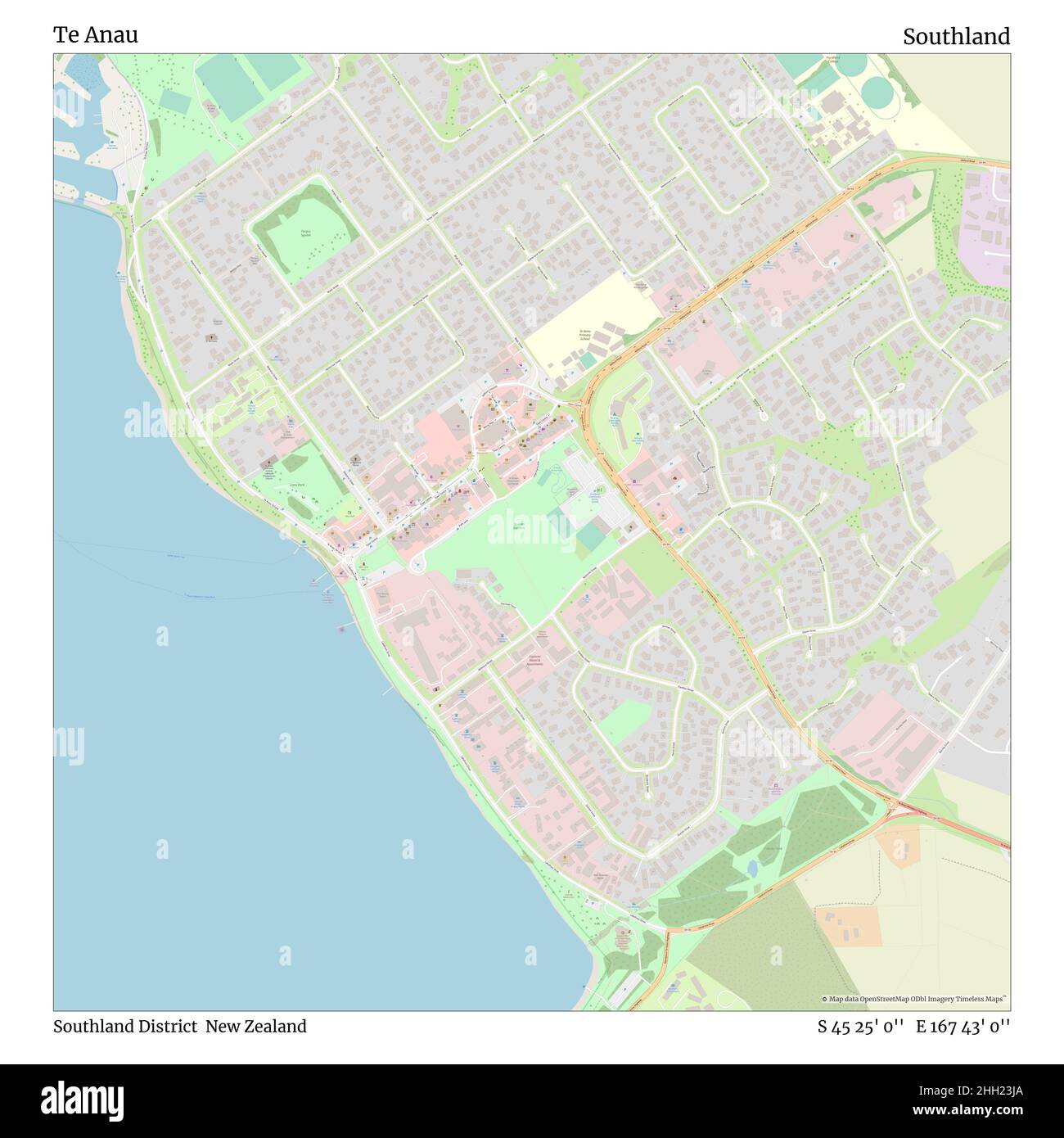 Te Anau, Southland District, New Zealand, Southland, S 45 25' 0'', E ...
