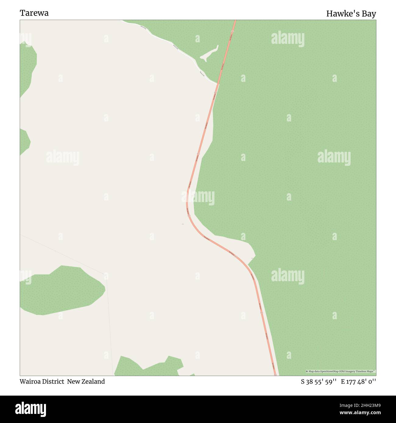 Tarewa, Wairoa District, New Zealand, Hawke's Bay, S 38 55' 59'', E 177 ...