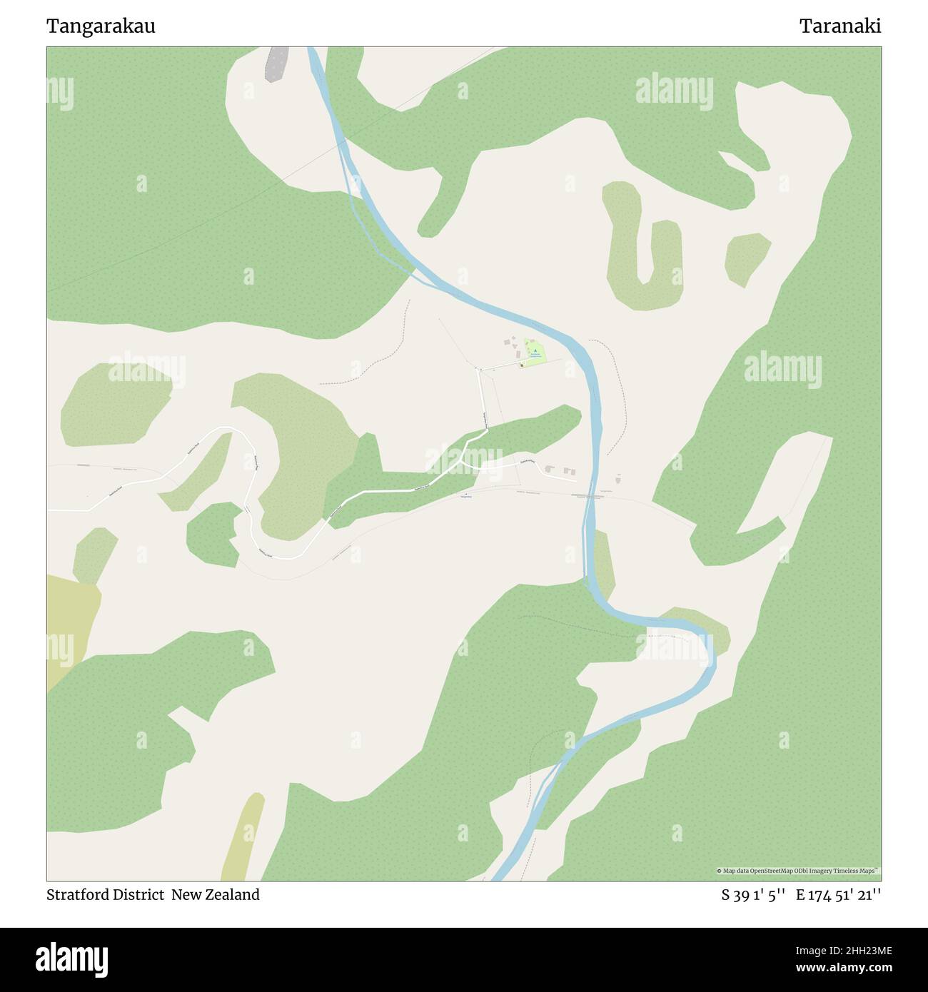 Tangarakau, Stratford District, New Zealand, Taranaki, S 39 1' 5'', E ...