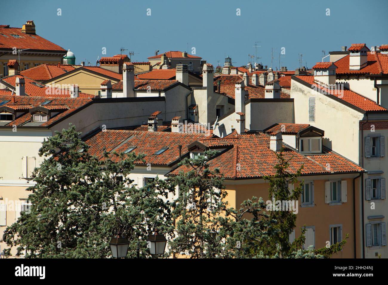 Tiled roofs in old town of Trieste,Italy,Europe Stock Photo - Alamy