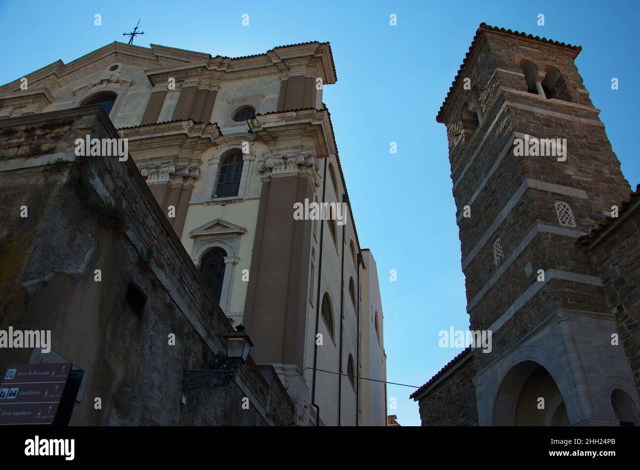 Church Santa Maria Maggiore and Basilica di San Silvestro in old town ...