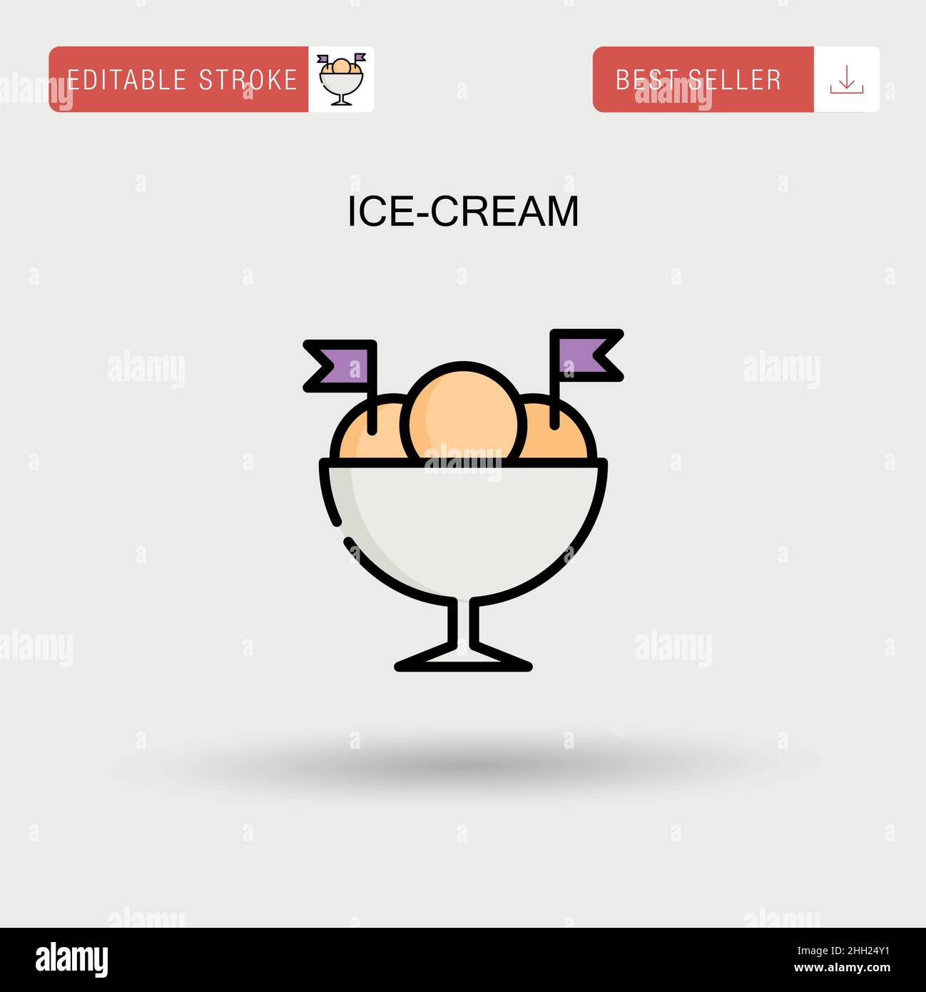 Ice-cream Simple vector icon Stock Vector Image & Art - Alamy