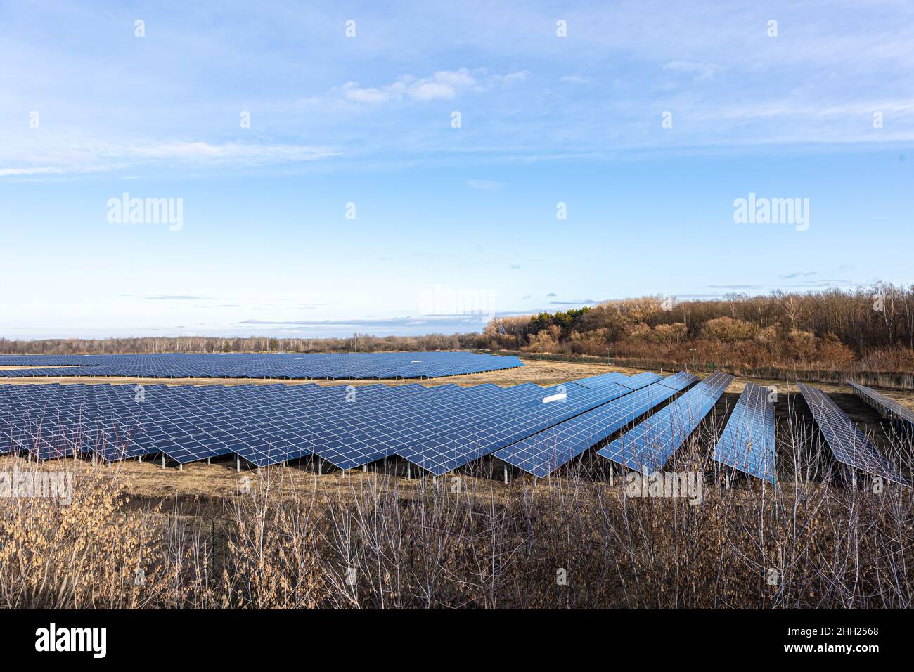 Electric farm with panels for producing clean ecologic energy Stock ...