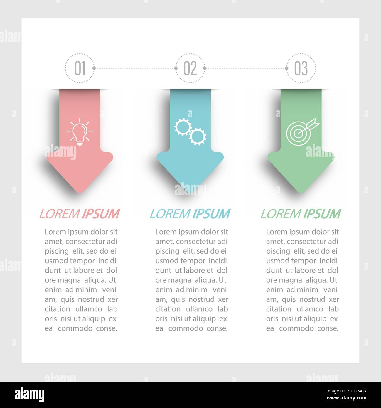 3 stages of development, improvement or training. Infographics with ...