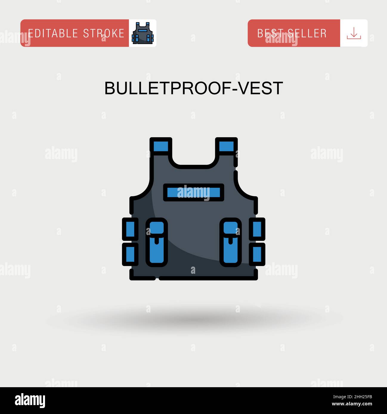 Bulletproof-vest Simple vector icon Stock Vector Image & Art - Alamy