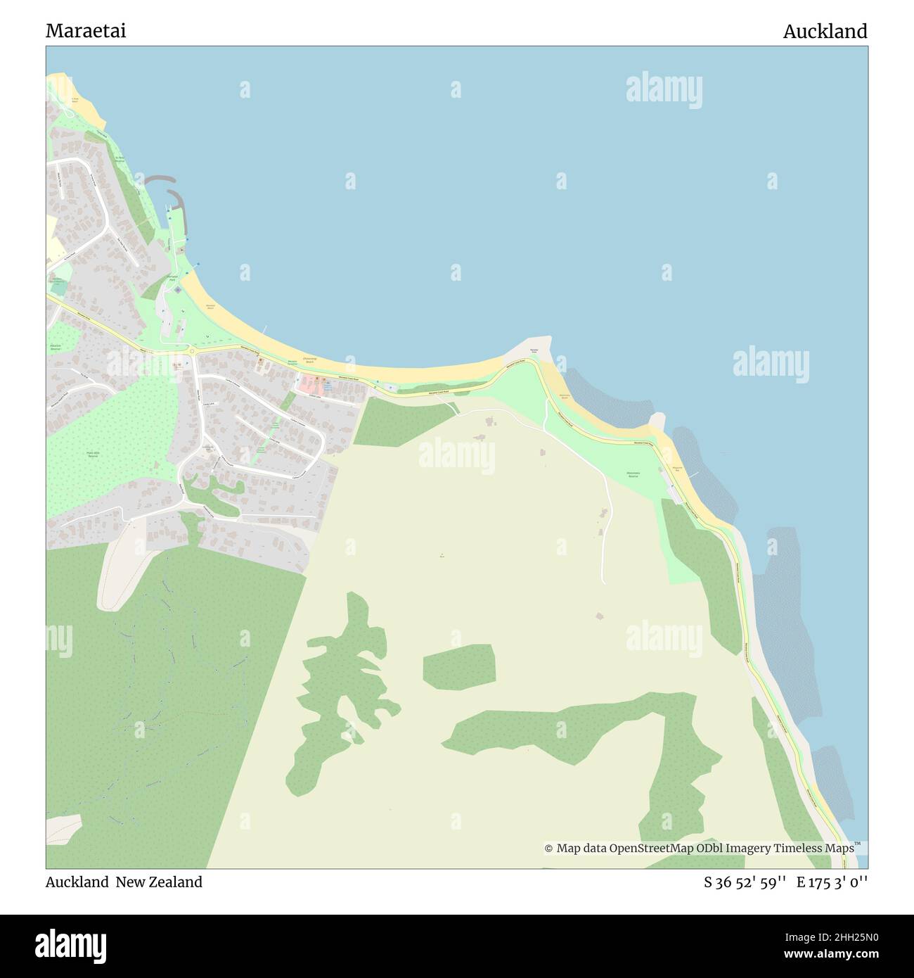 Maraetai, Auckland, New Zealand, Auckland, S 36 52' 59'', E 175 3' 0 ...