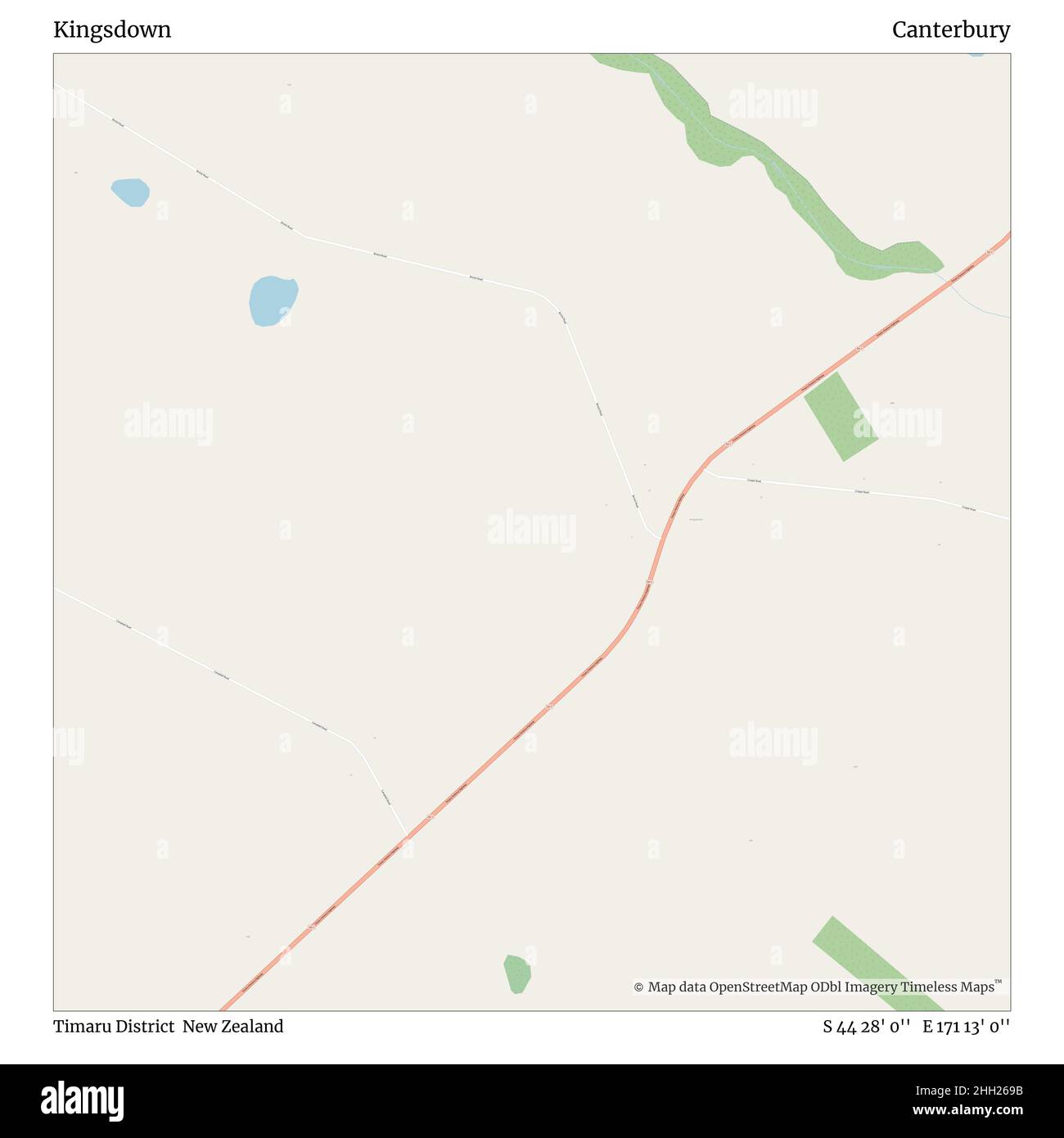 Kingsdown, Timaru District, New Zealand, Canterbury, S 44 28' 0'', E ...