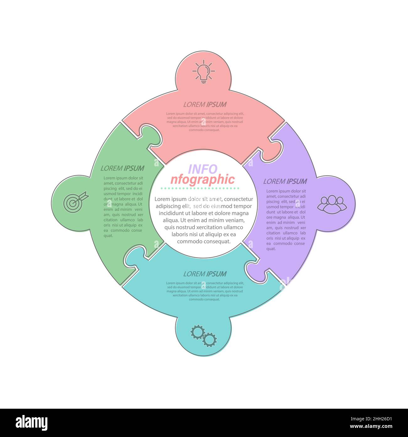 4 stages of development, improvement or training. Infographics with ...