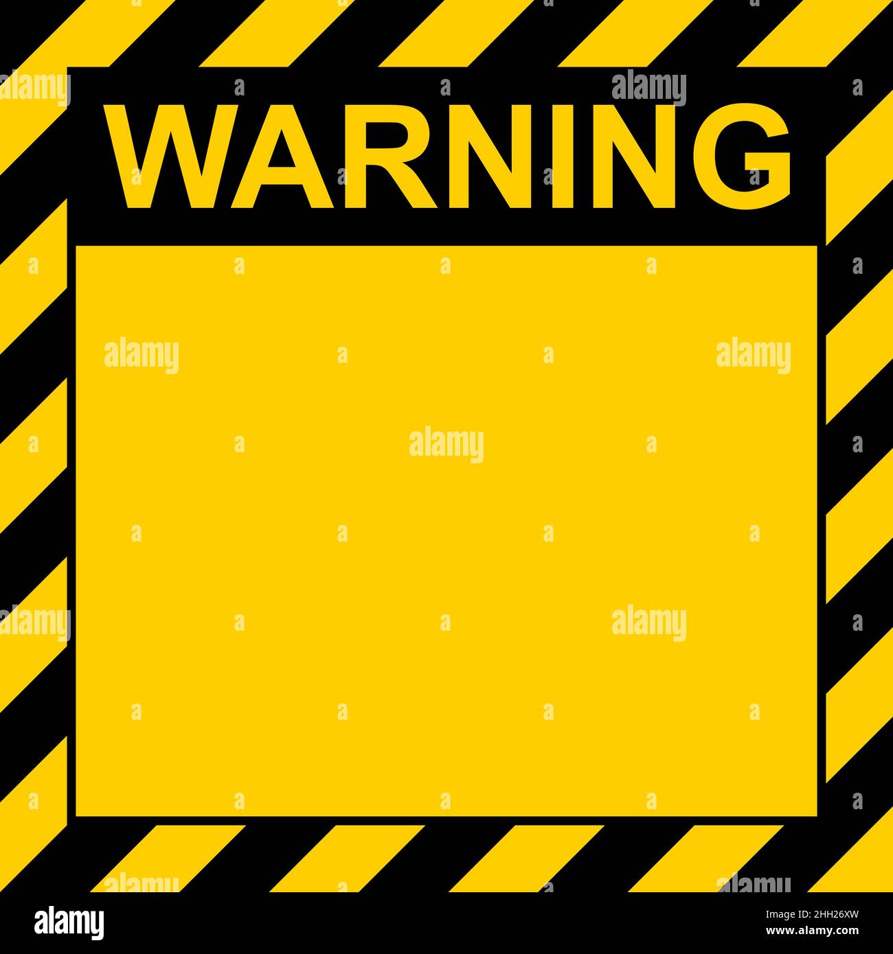 Hazard warning industrial plate, yellow black stripes warning template ...