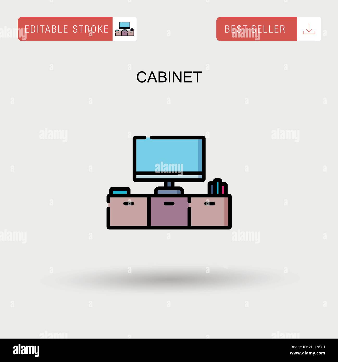 Cabinet Simple vector icon Stock Vector Image & Art - Alamy