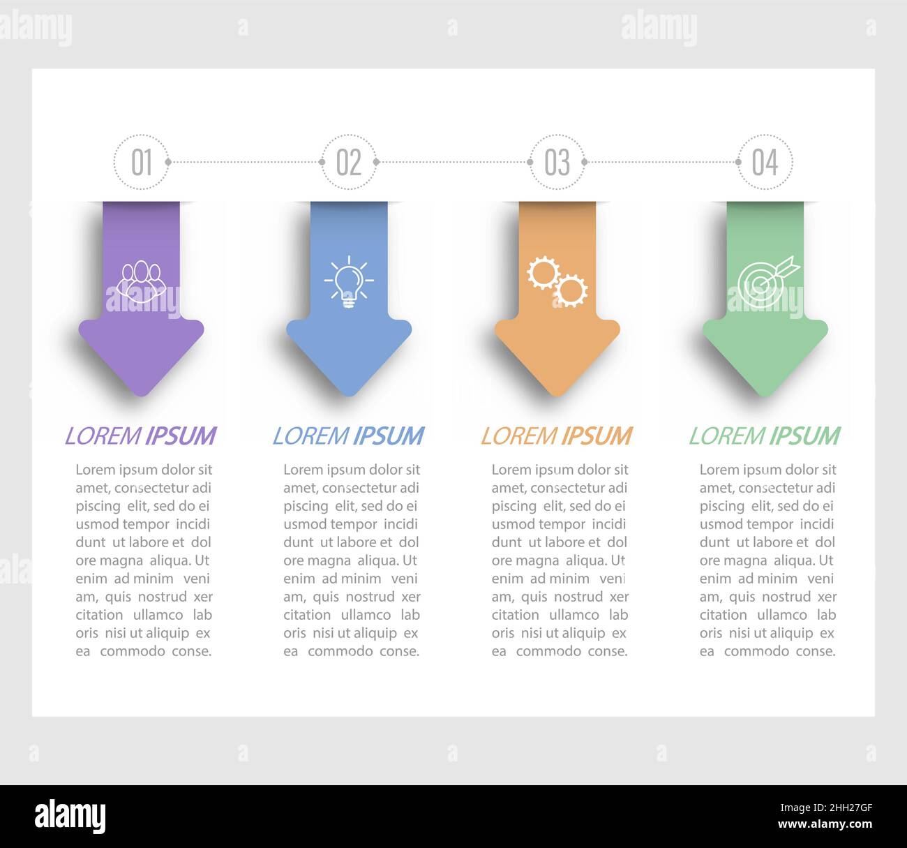 4 stages of development, improvement or training. Infographics with ...
