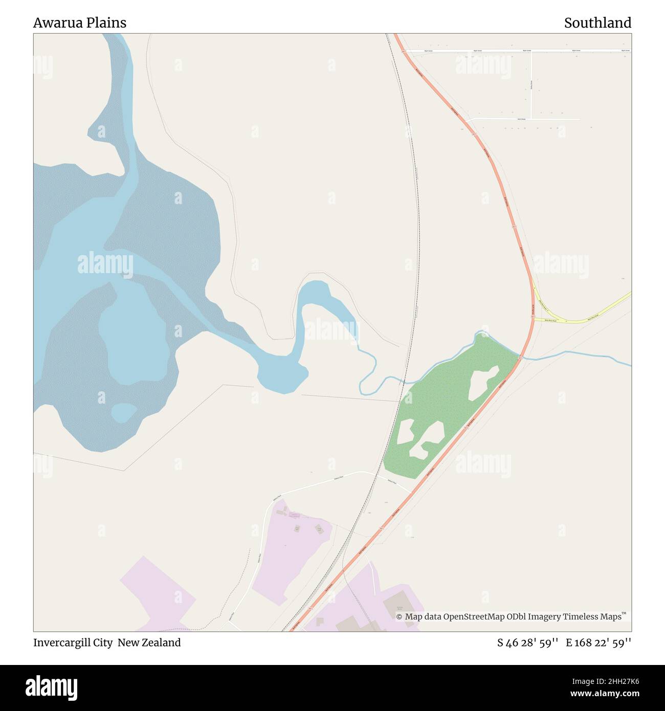 Awarua Plains, Invercargill City, New Zealand, Southland, S 46 28' 59 ...