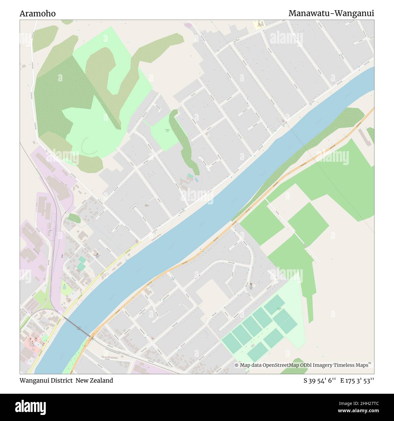 Aramoho, Wanganui District, New Zealand, Manawatu-Wanganui, S 39 54' 6 ...