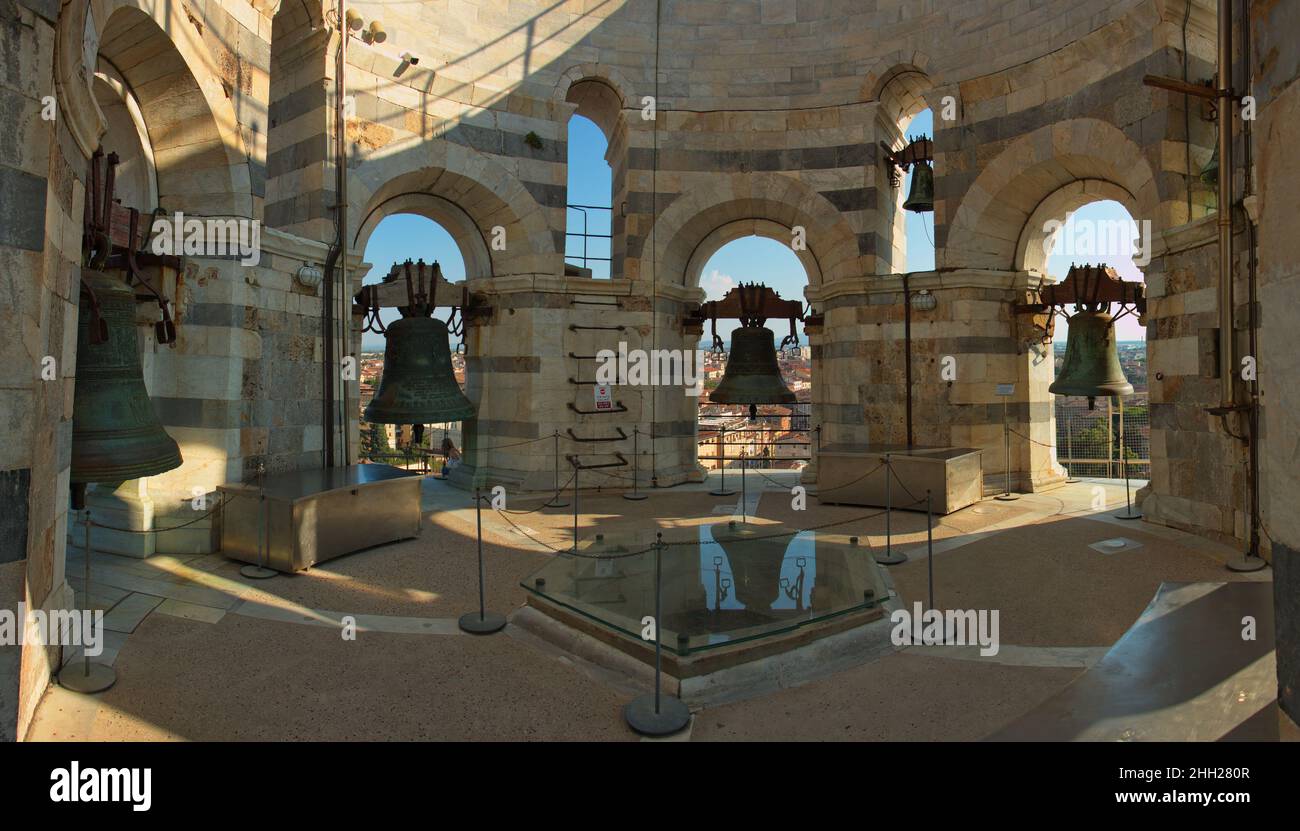 Bells on the Leaning Tower in Pisa,Italy,Europe Stock Photo - Alamy