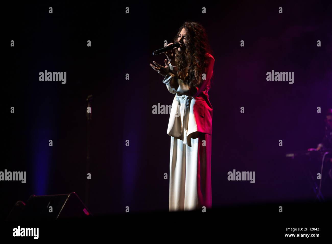 Seville, Spain. 22nd Jan, 2022. The Spanish singer Ana Guerra performs ...