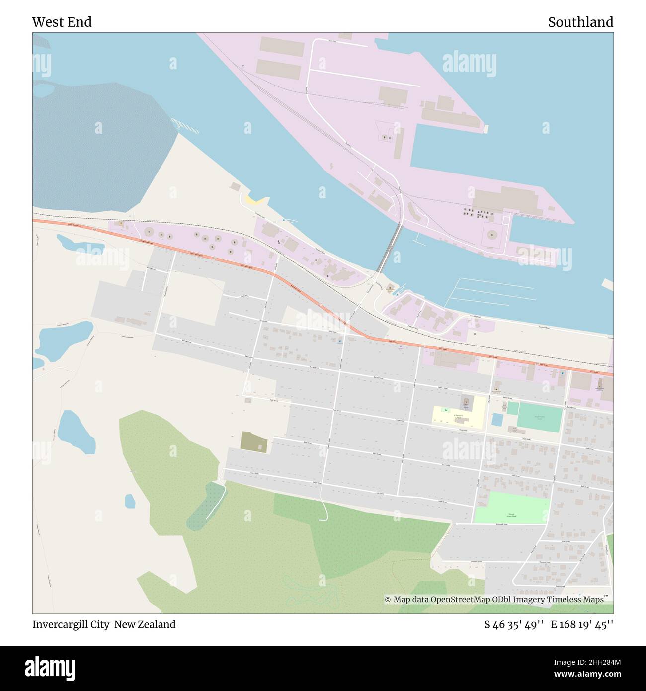 West End, Invercargill City, New Zealand, Southland, S 46 35' 49'', E ...