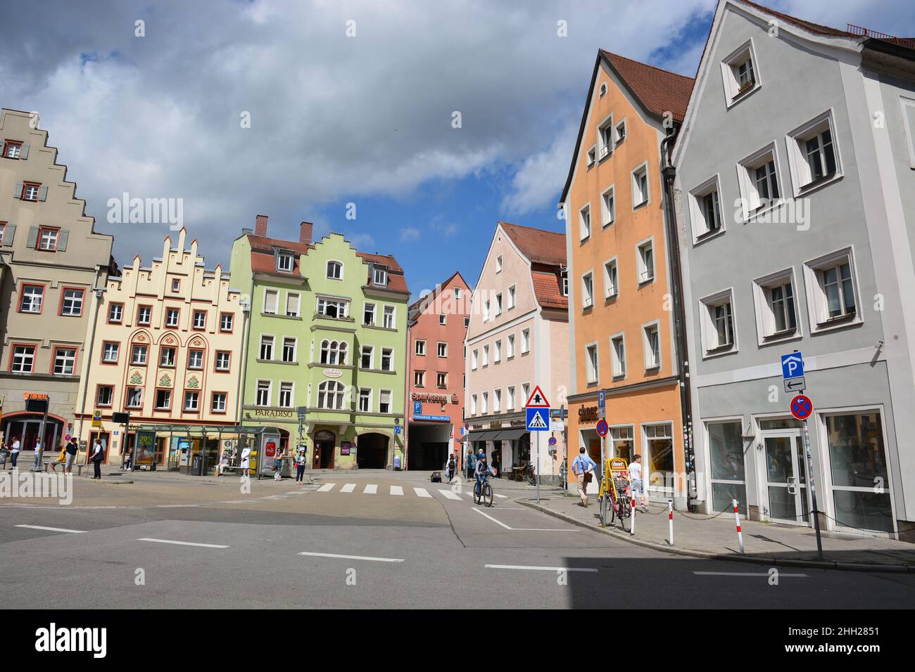 Regensburg, Bavaria, Germany – Attractive historical buildings in the ...