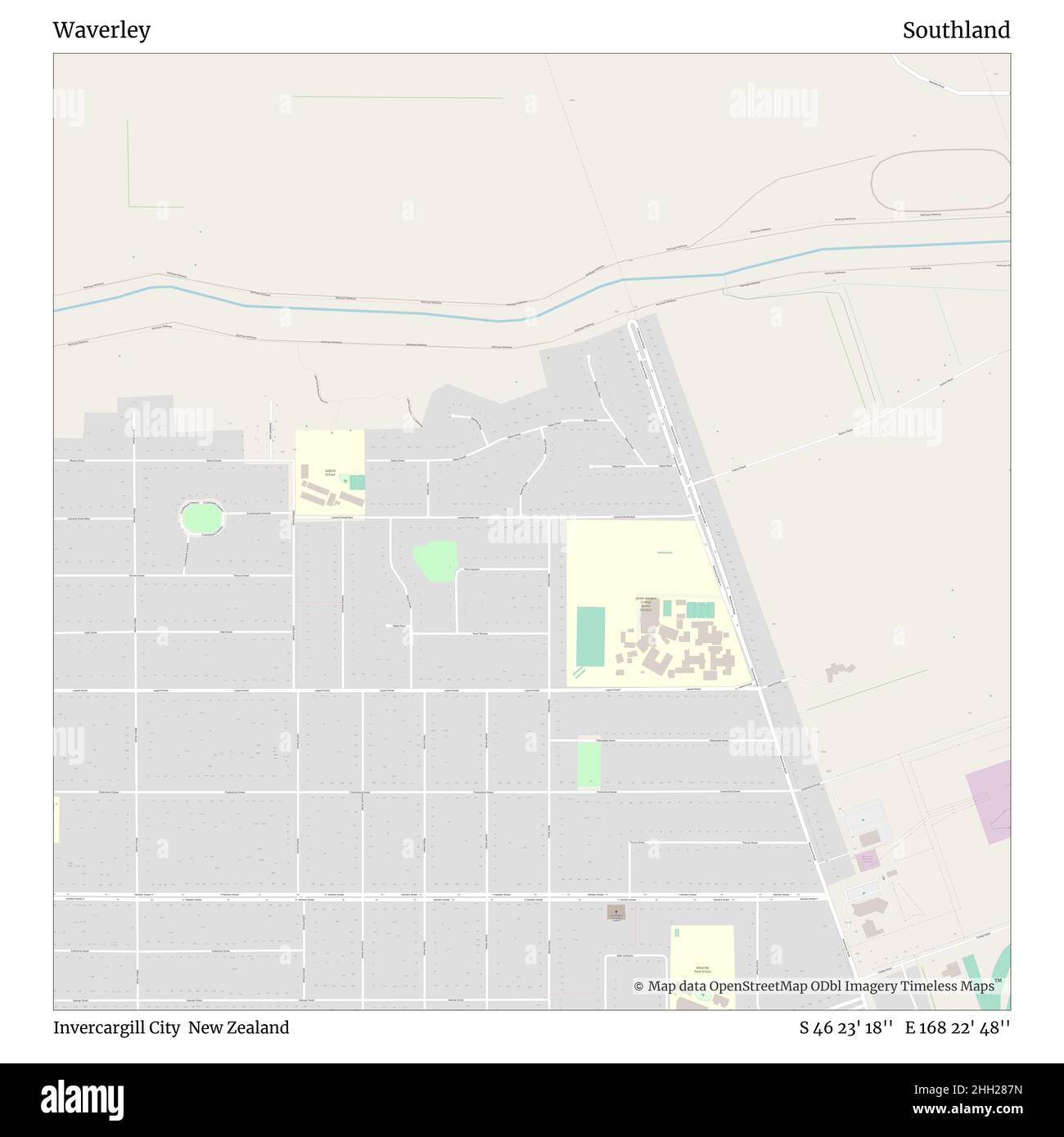 Waverley, Invercargill City, New Zealand, Southland, S 46 23' 18'', E ...