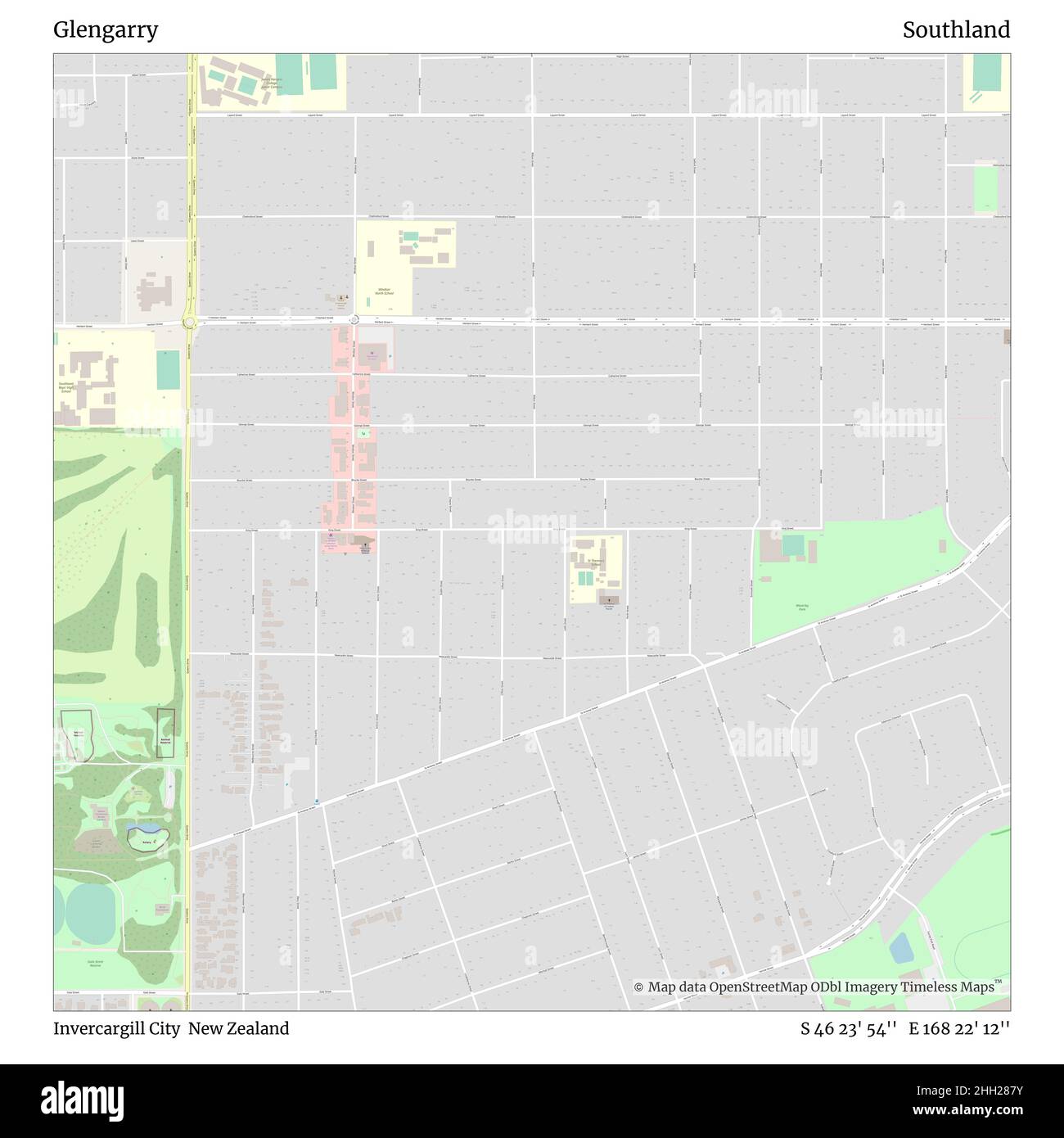 Glengarry, Invercargill City, New Zealand, Southland, S 46 23' 54'', E ...