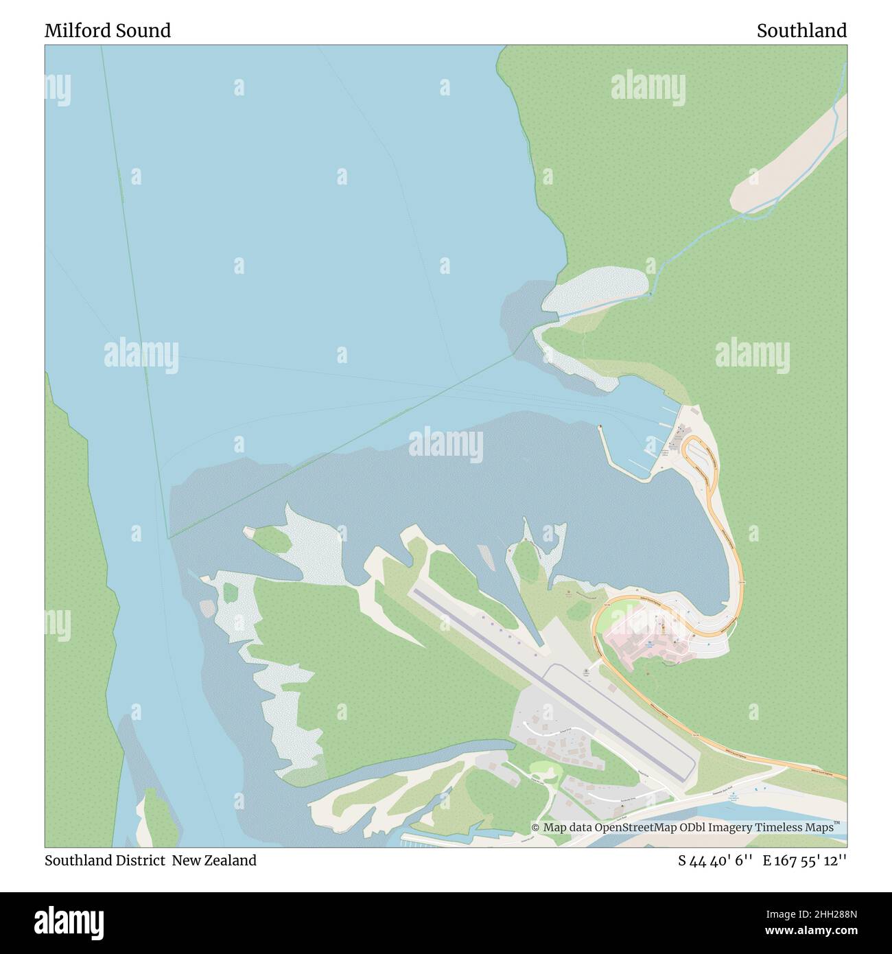 Map of milford sound Cut Out Stock Images & Pictures - Alamy