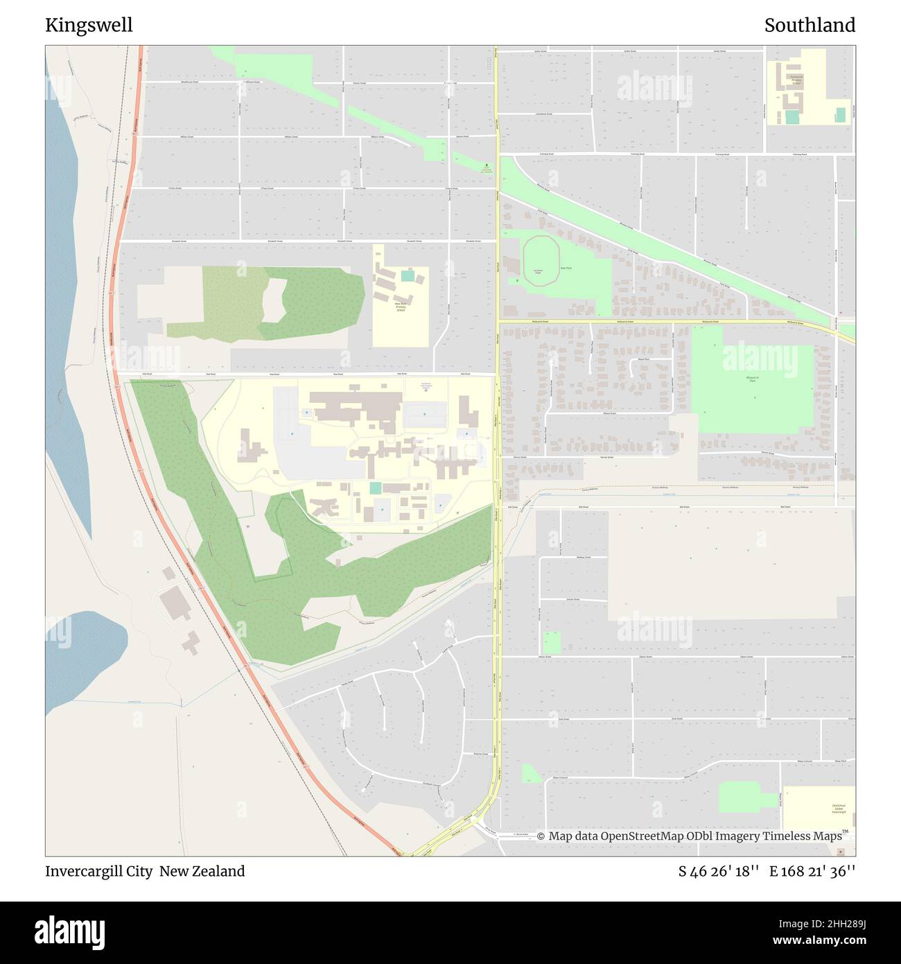Kingswell, Invercargill City, New Zealand, Southland, S 46 26' 18'', E ...