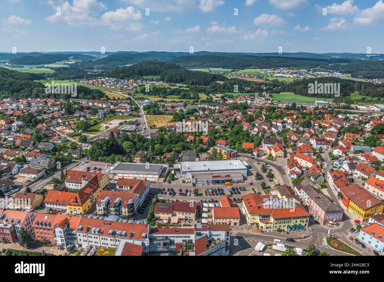 Aerial view to Parsberg in Bavaria Stock Photo - Alamy
